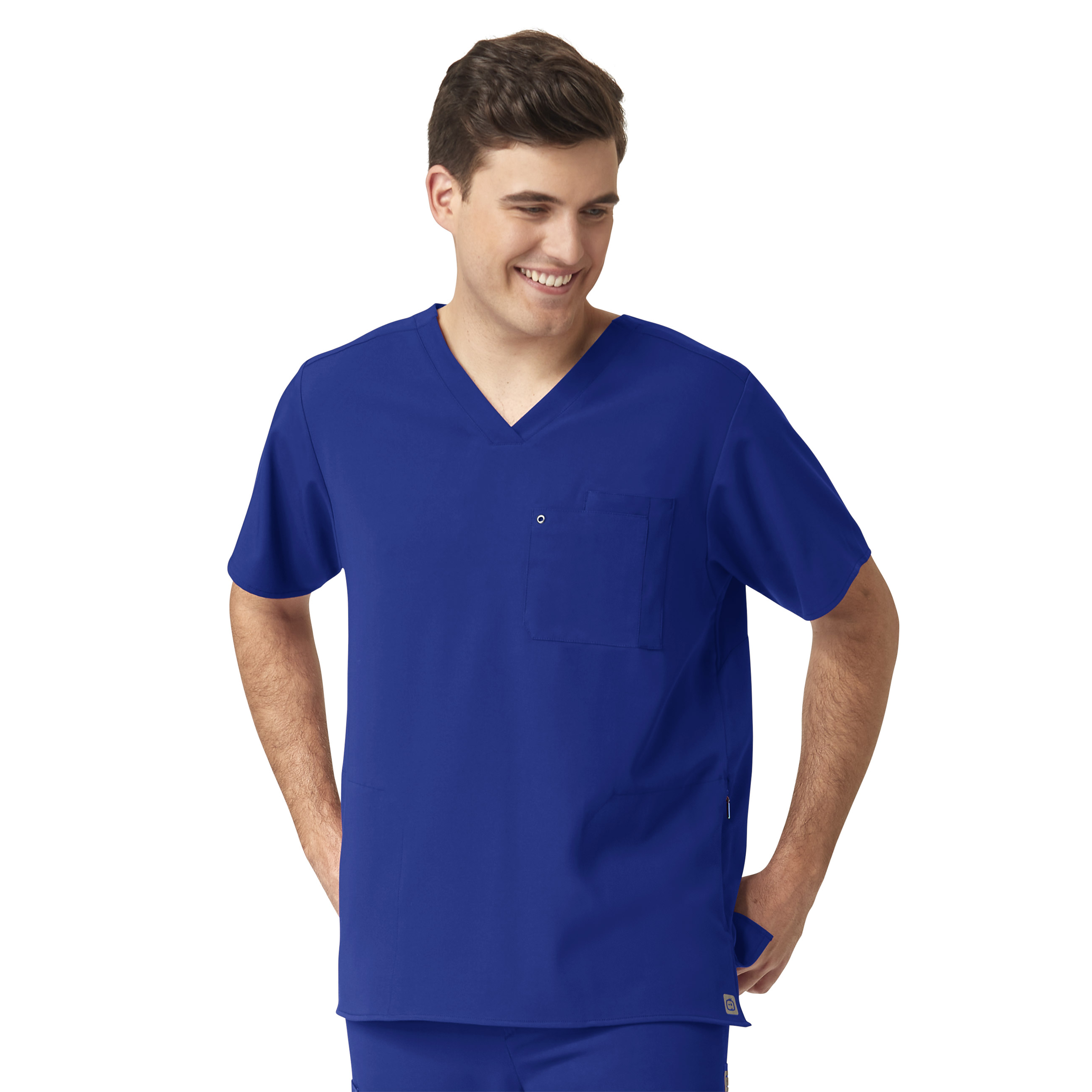 Nurse Uniforms: Solid Color Scrub Tops With Pockets For Men's